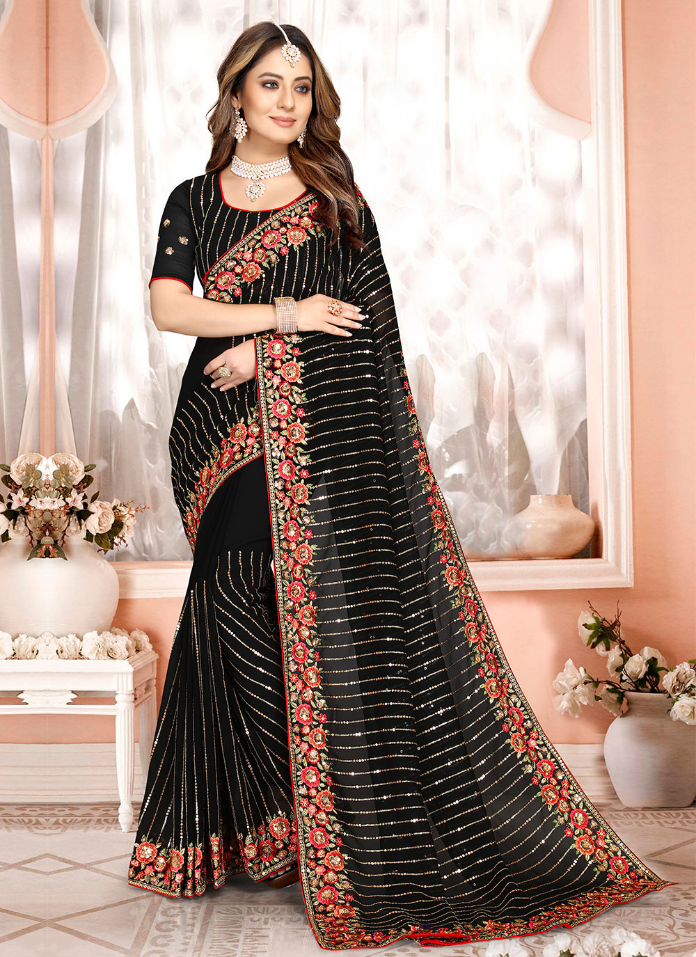 Buy Contemporary Style Saree For Reception Online