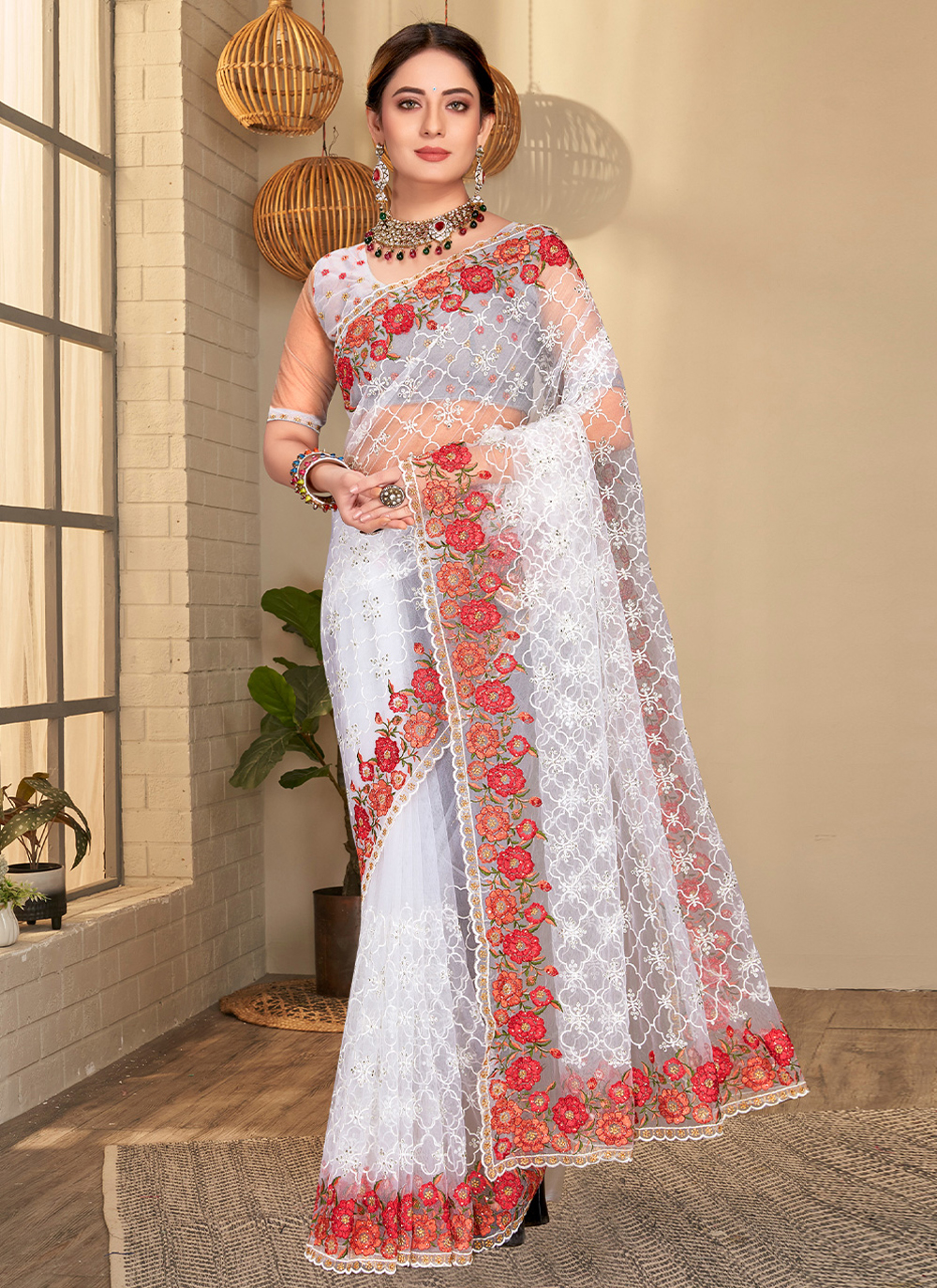 Buy Net Reception Contemporary Saree : 239842