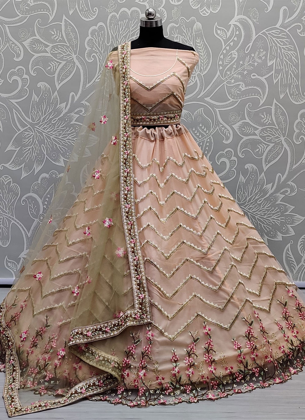 Buy Peach Color Designer Lehenga Choli : 235178