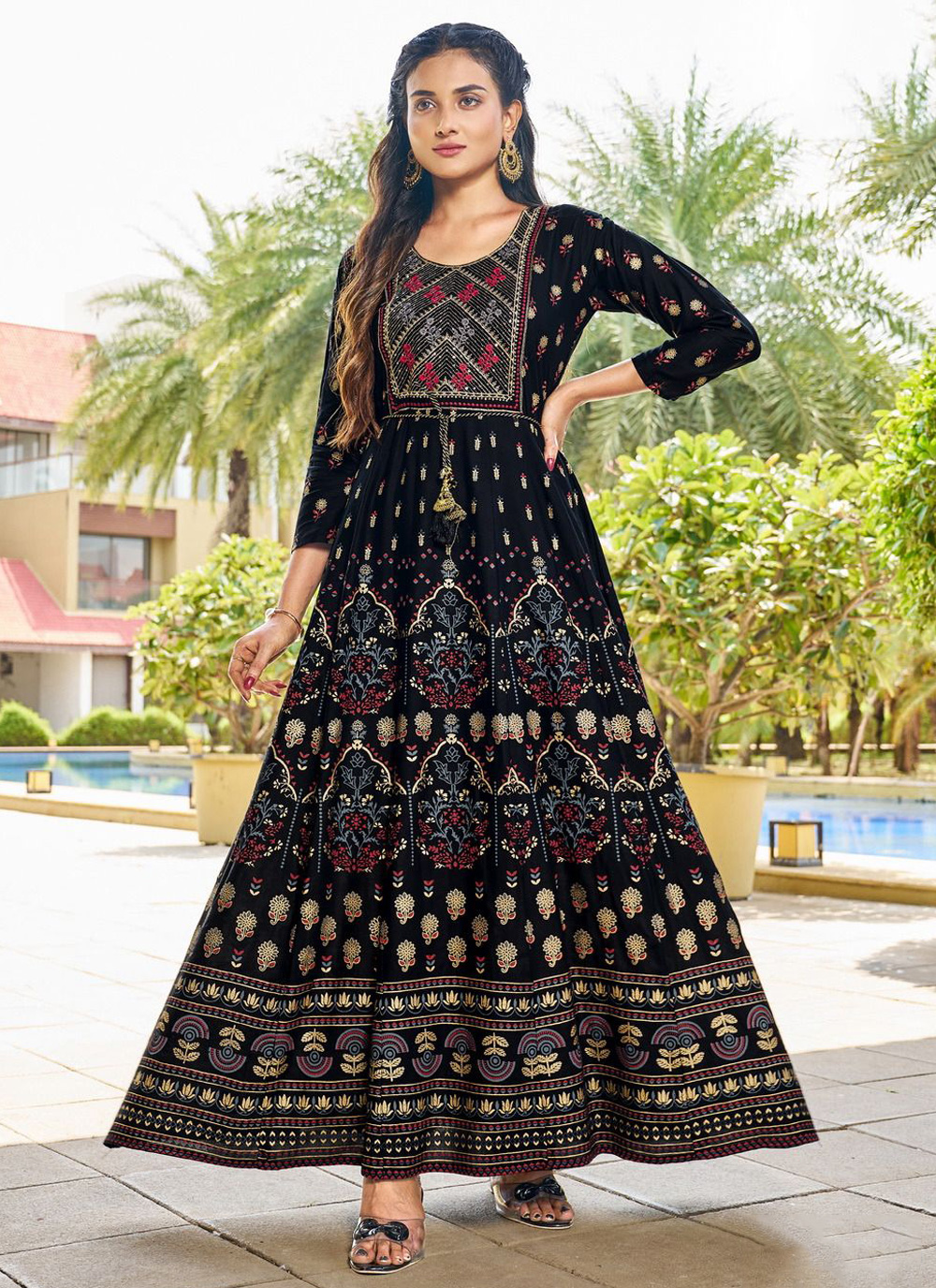 Shop Black Ceremonial Gown Online : 271292