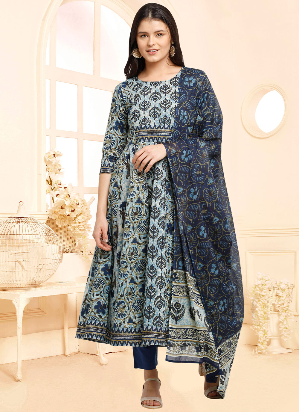 Shop Online Blue Salwar Kameez : 251127