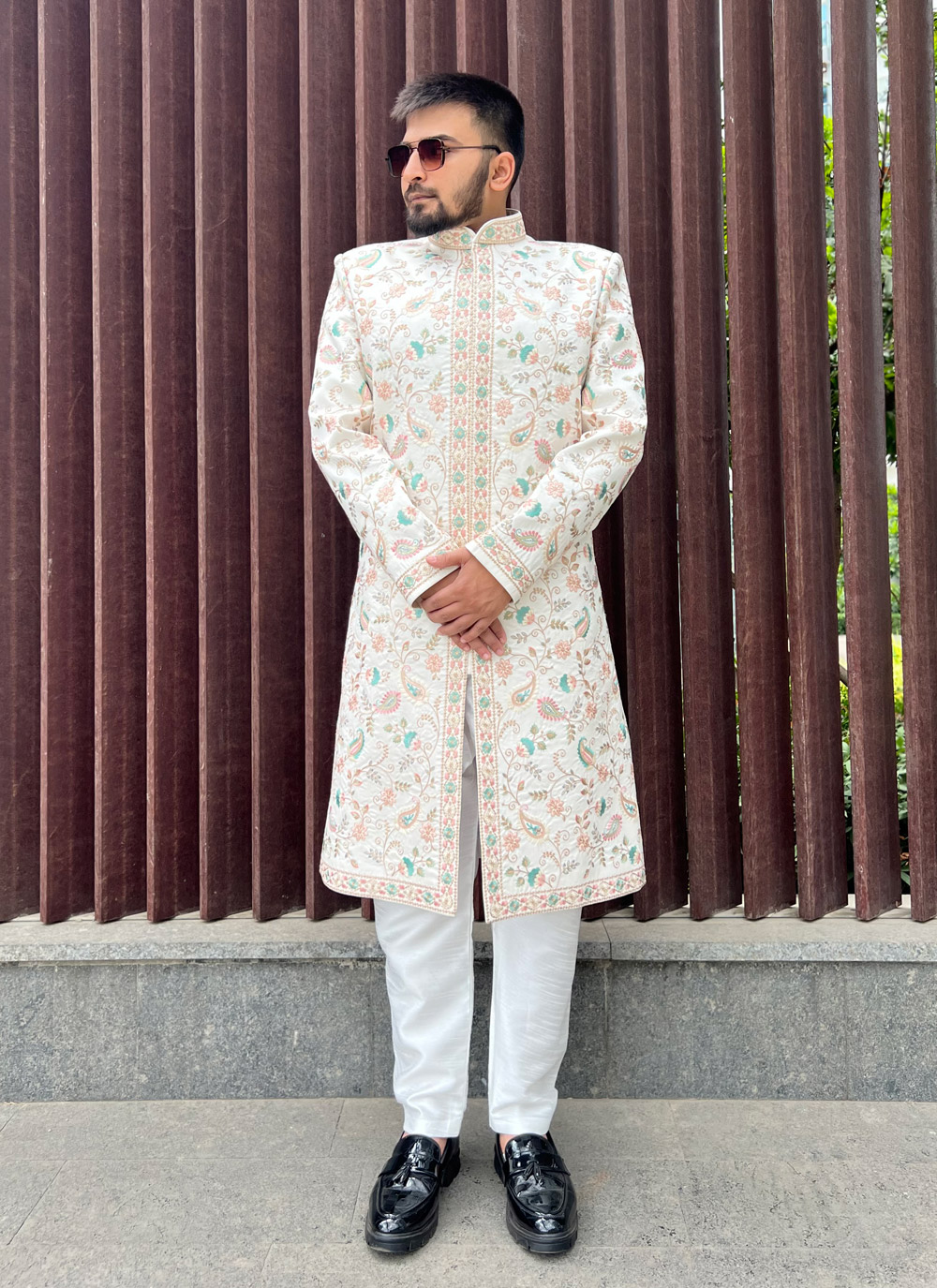 Cream Fancy Sherwani buy online