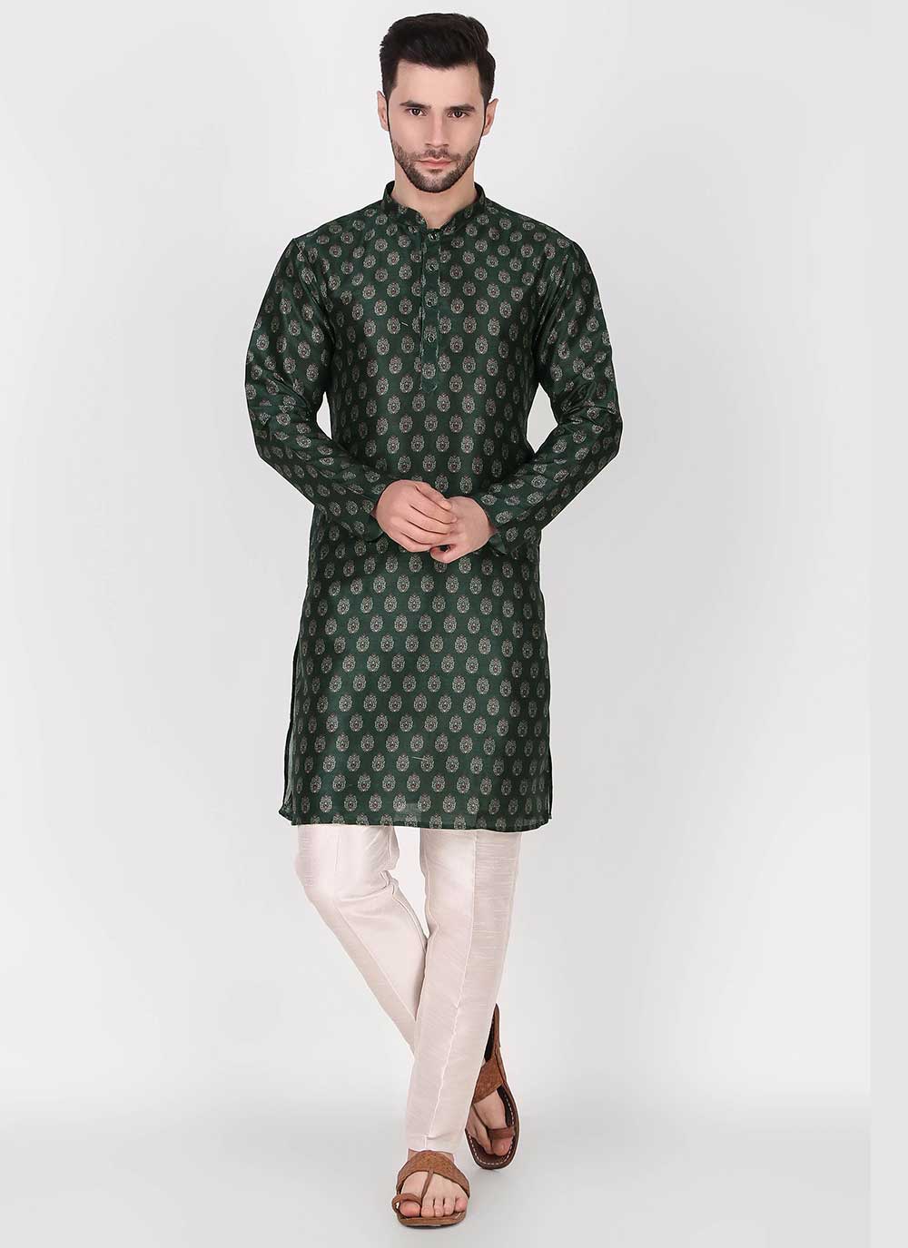 Buy Green Color Kurta Pyjama : 249896