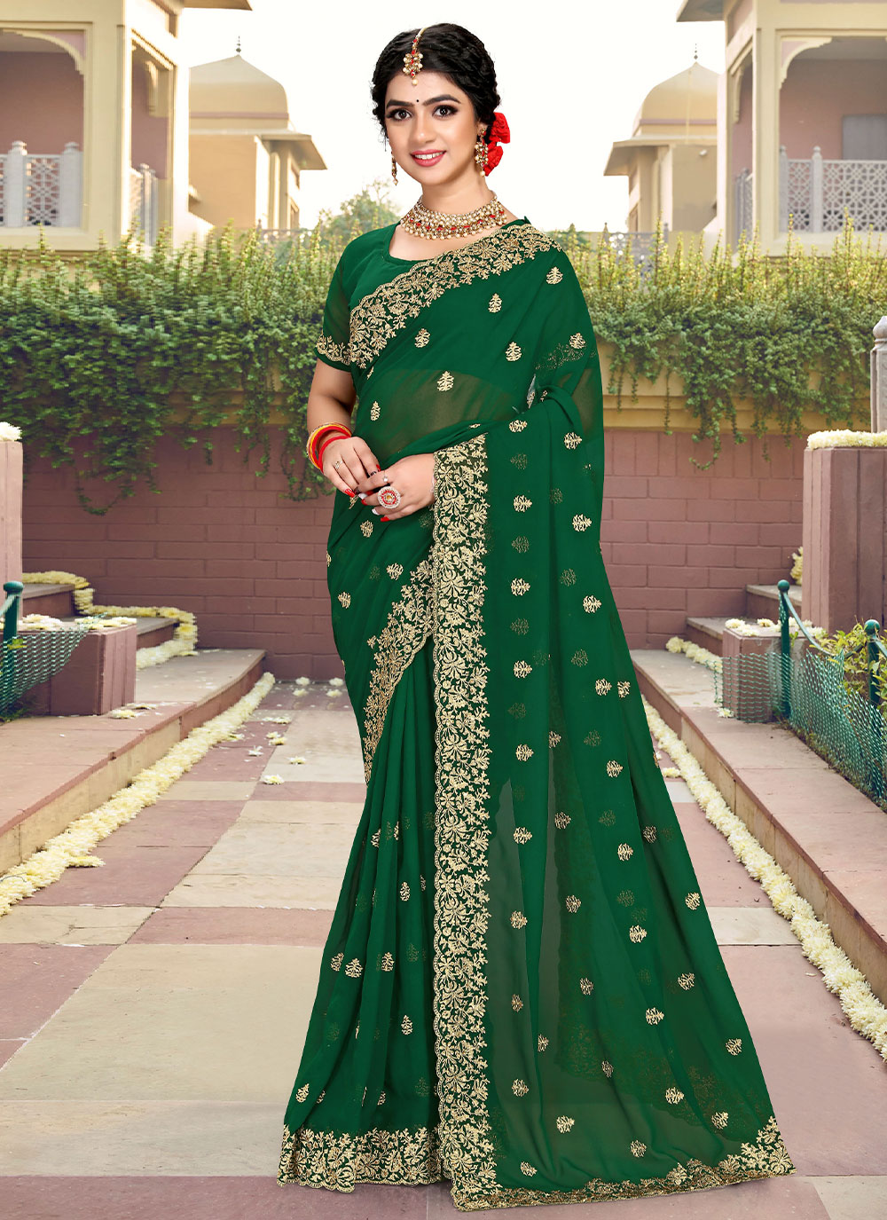 Shop Green Color Saree Online : 249791