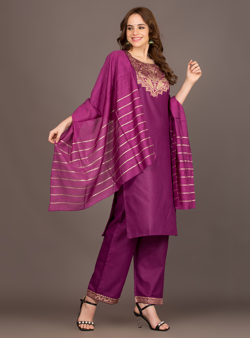 Buy Jacquard Work Cotton Trendy Salwar Kameez in Hot Pink Online : 268259