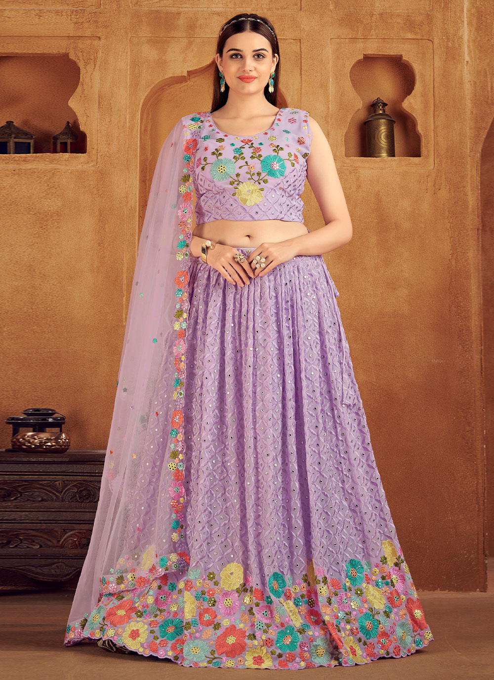Shop Lavender Color Designer Lehenga Choli Online : 251803
