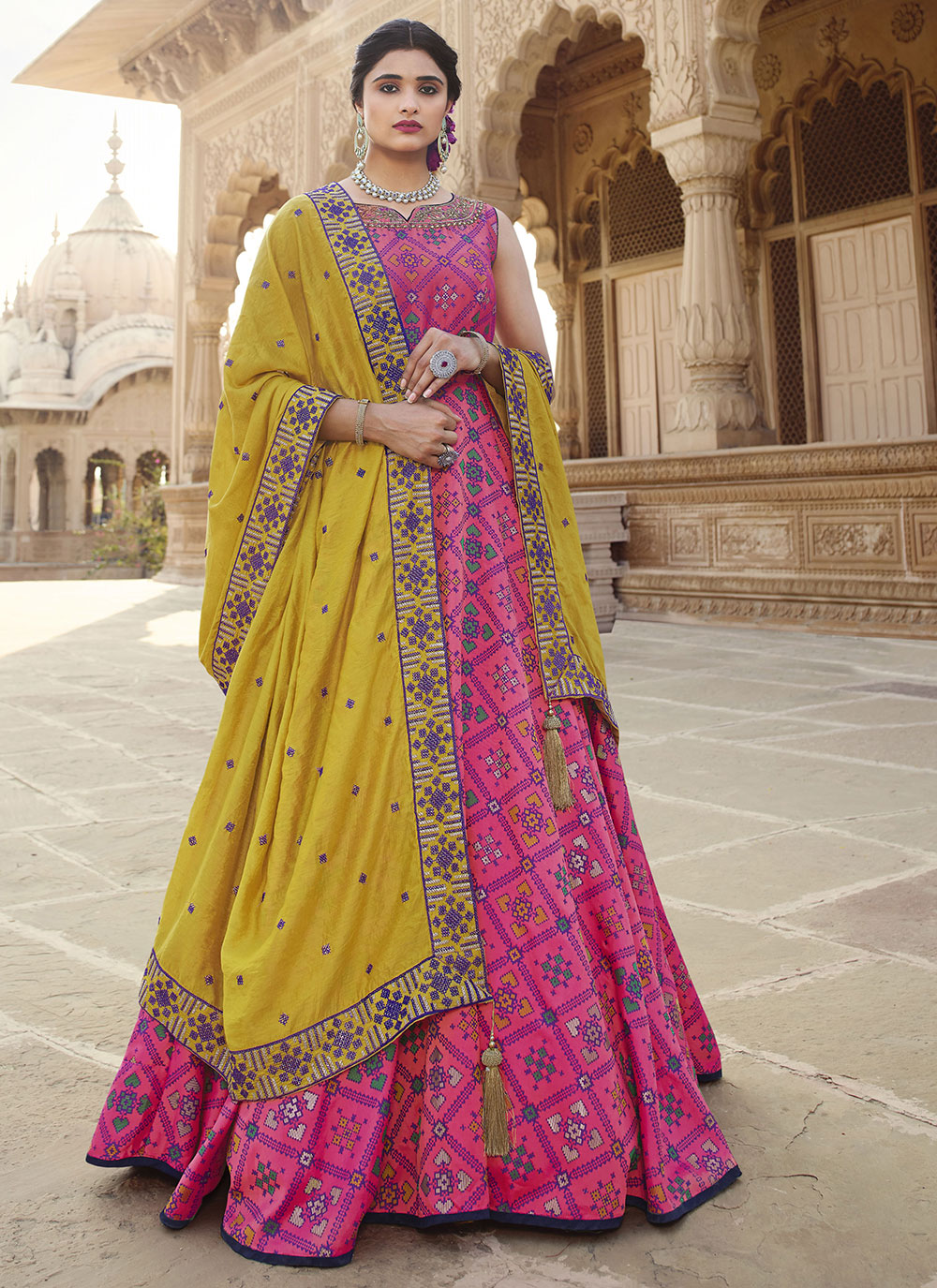 Shop Online Rani Mehndi Readymade Designer Gown : 252901