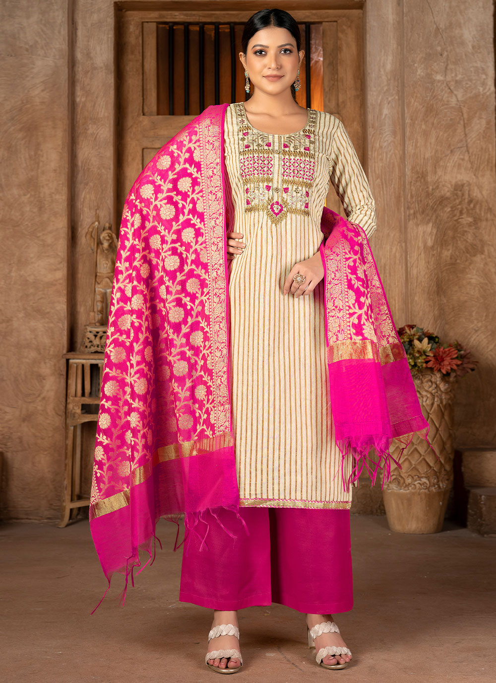 Shop Weaving Ceremonial Trendy Salwar Suit Online : 245914
