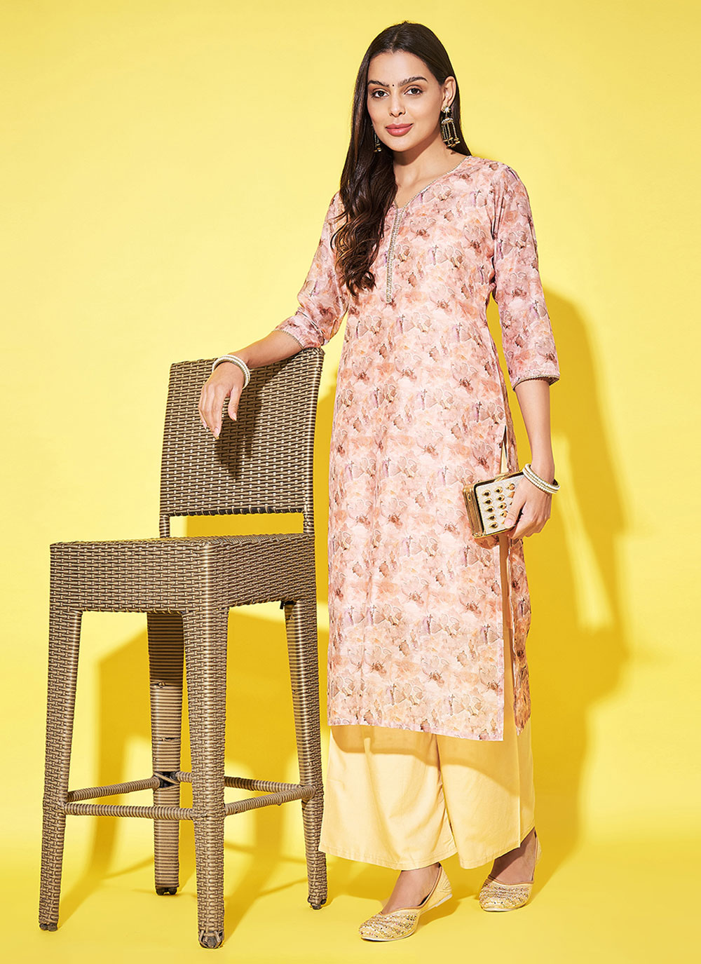 Buy Chanderi Party Wear Kurti with Print Work : 292181