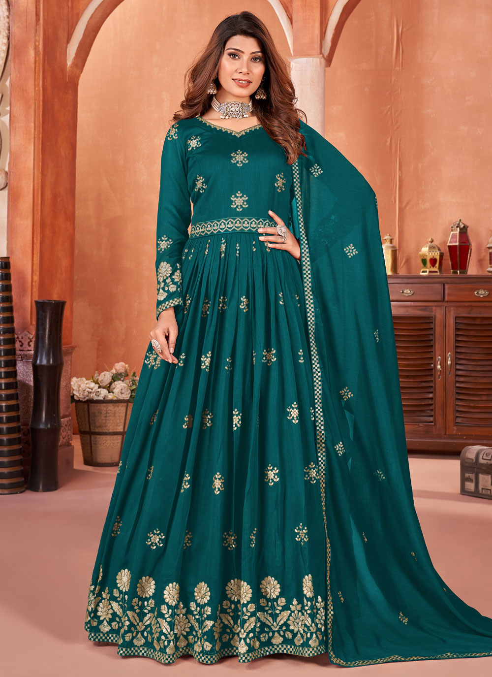 Buy Rama Art Silk Embroidered Work Salwar Suit for Ceremonial : 284625
